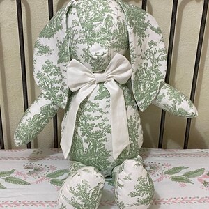 Toile Teddy Bear, Toile Bunny, Stuffed Animal Bear, Stuffed Toy ...