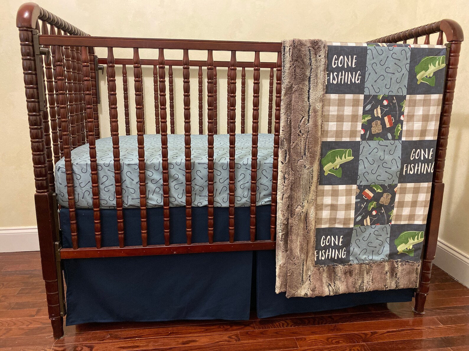 Gone Fishing Crib Bedding Navy Fishing Baby Bedding Crib | Etsy Gone Fishing Crib Bedding Navy Fishing Baby Bedding Crib | Etsy
