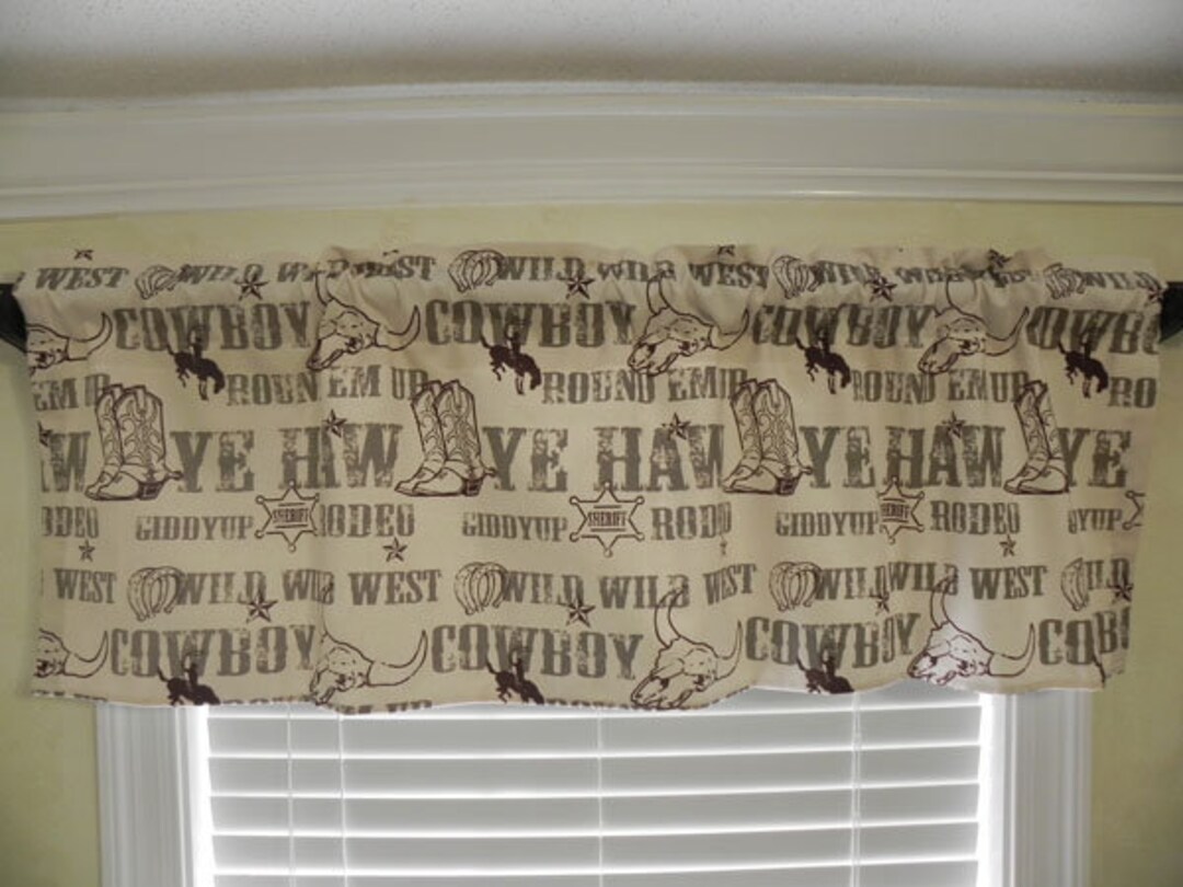 Cowboy Window Valance - Nursery Window Treatment, Kid's Room Valance ...