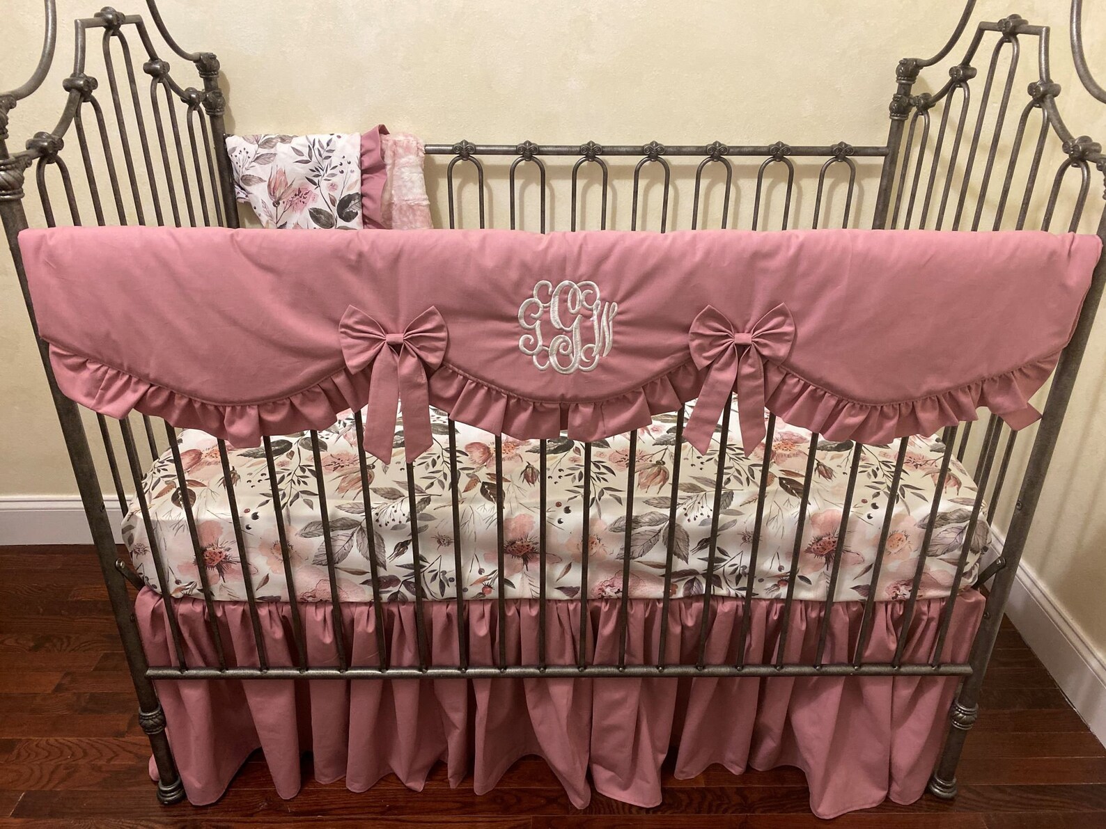 Baby Girl Floral Crib Bedding Set Girl Baby Bedding Rose | Etsy