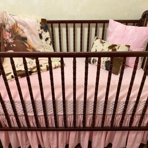 Baby Girl Crib Bedding, Horse Crib Bedding, Pony Minky Baby Bedding ...