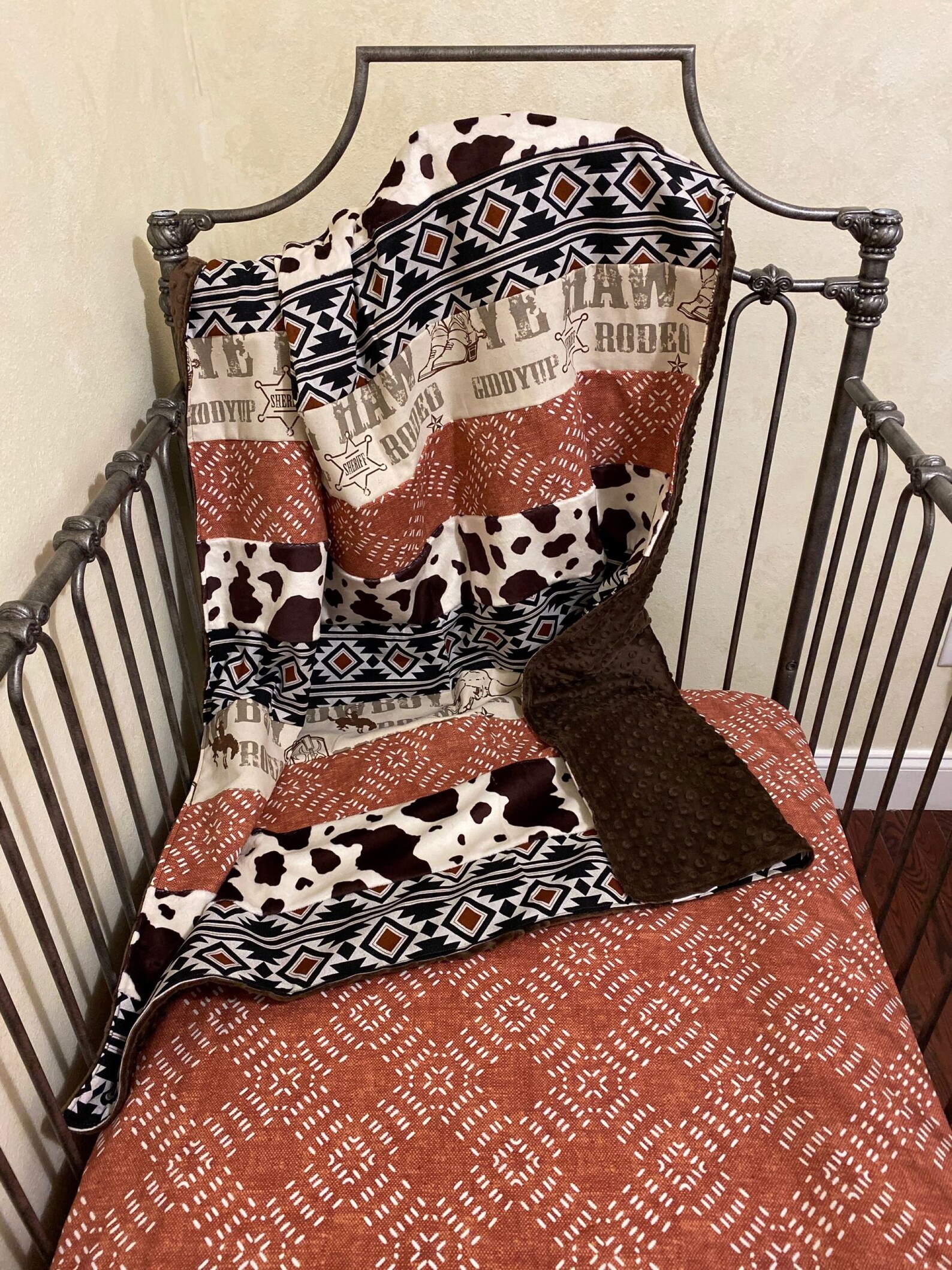 Cowboy Baby Bedding Western Crib Bedding in Rust Brown - Etsy