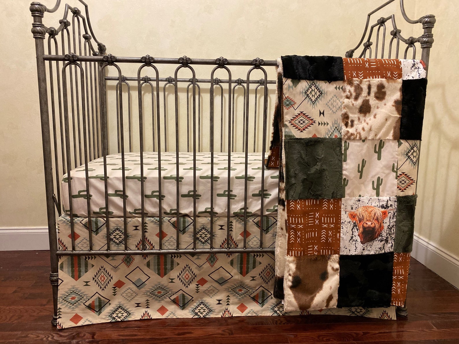 Baby Boy Western Crib Bedding Cactus Highland Cow Baby - Etsy