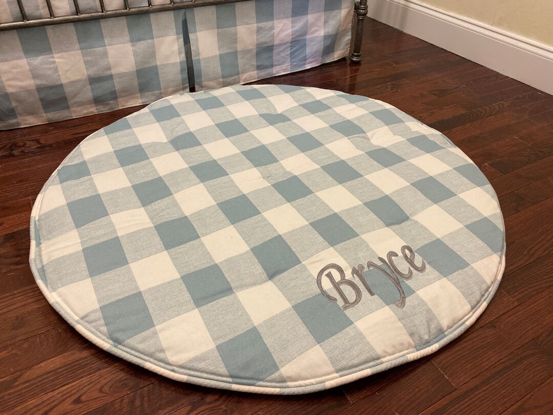 Baby Play Mat, Tummy Time Activity Mat, Round Play Mat in Buffalo Plaid ...