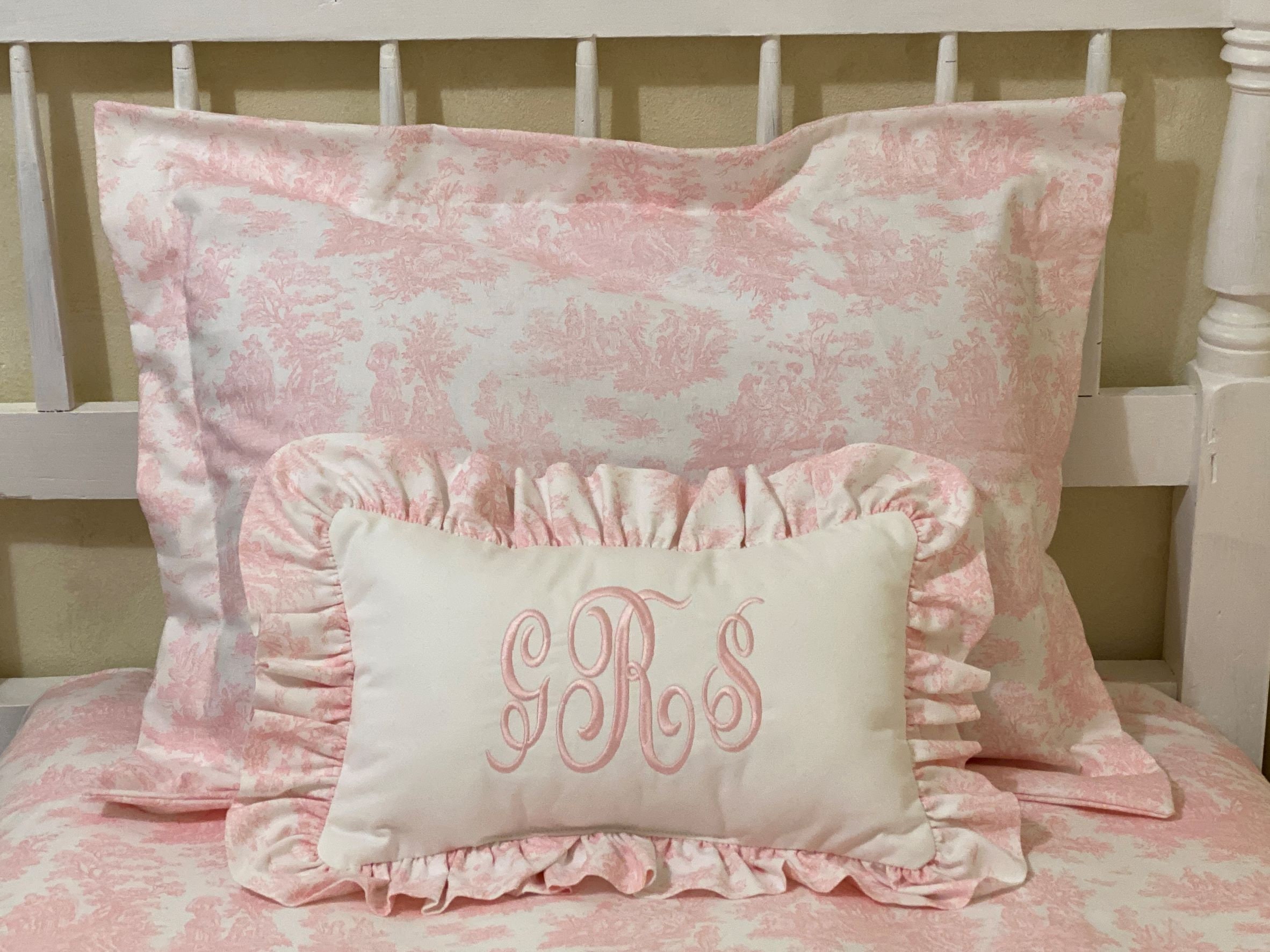 Pink Toile Kid Bedding Twin Full Queen Size Bedding Girl - Etsy