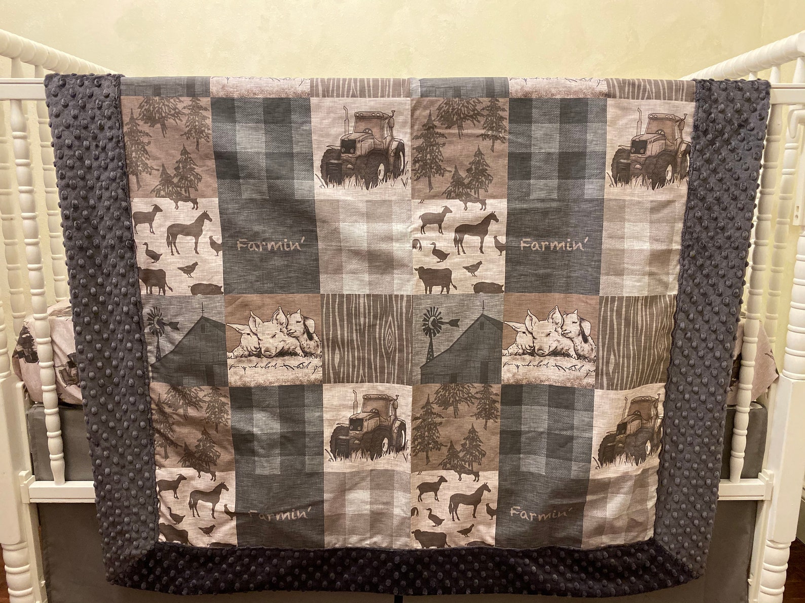 Baby Boy Farm Life Crib Bedding Tractor Baby Bedding Farm - Etsy