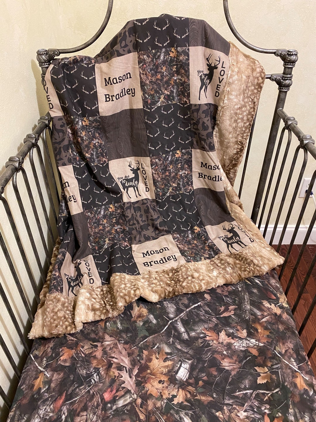 Woodland Duck Sheet and Personalized Blanket Crib Bedding Set, Baby Boy ...