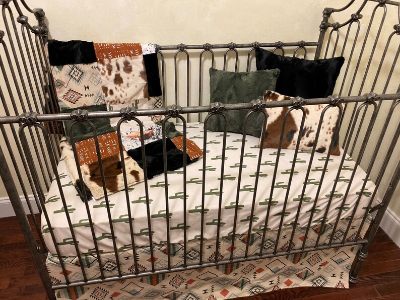 Baby Boy Western Crib Bedding Cactus Highland Cow Baby - Etsy