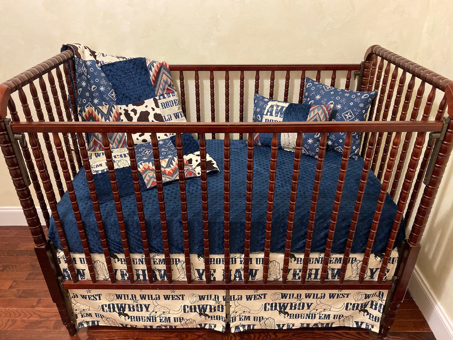 Western Crib Bedding Set Cowboy Baby Bedding Navy Blue - Etsy
