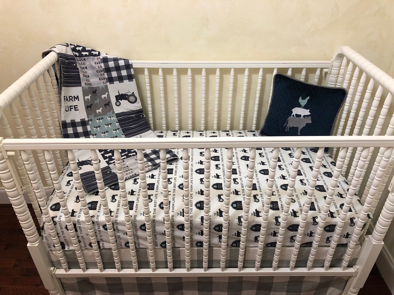 Farm Life Crib Bedding Boy Farm Crib Bedding Boy Baby | Etsy