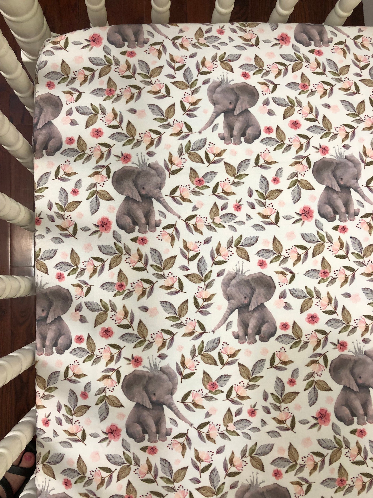 Baby Girl Floral Elephant Crib Bedding Elephant Baby Bedding - Etsy