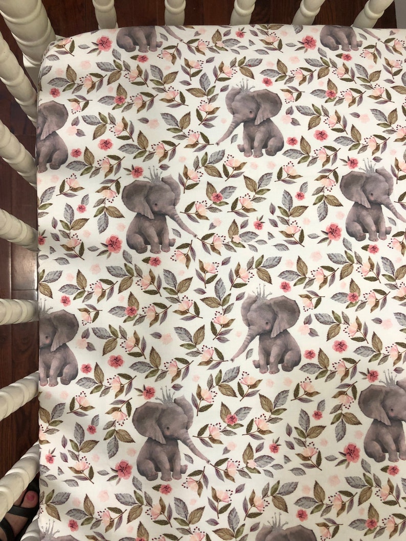Baby Girl Floral Elephant Crib Bedding Elephant Baby Bedding - Etsy