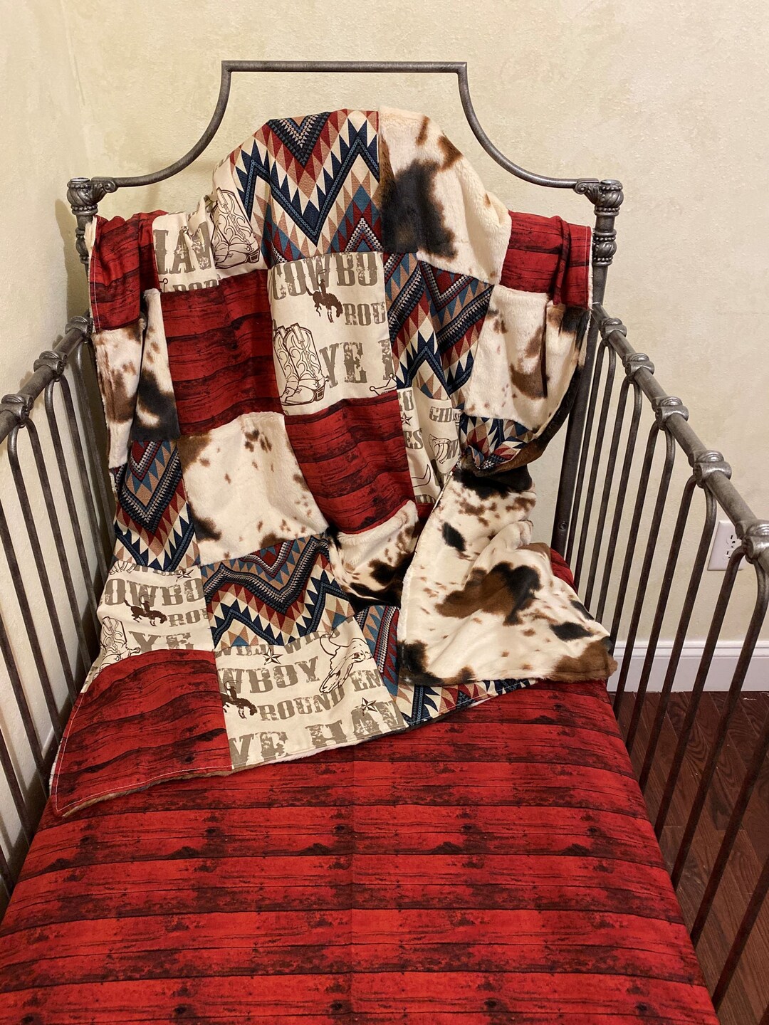 Cowboy Baby Bedding, Western Crib Bedding, Toddler Bedding, Fitted ...