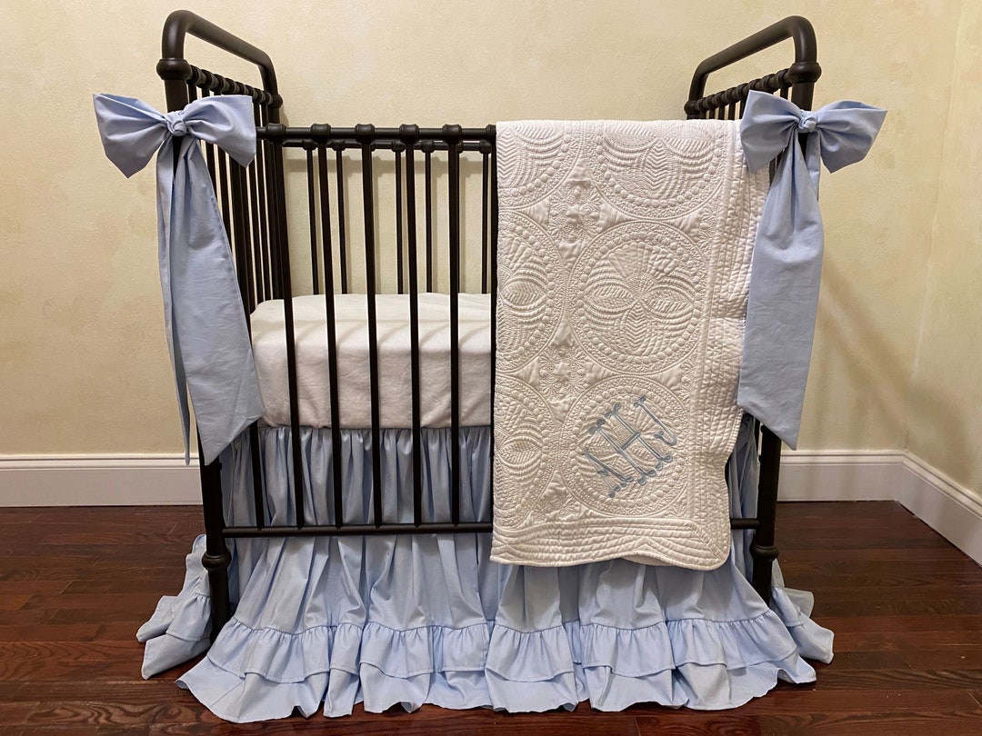 36 Colors MINI CRIB Bedding - Blue Mini Crib Baby Bedding, Mini Crib ...