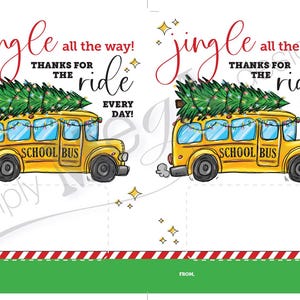 Instant Download School Bus Driver Christmas Gift Card Holder, Bus ...