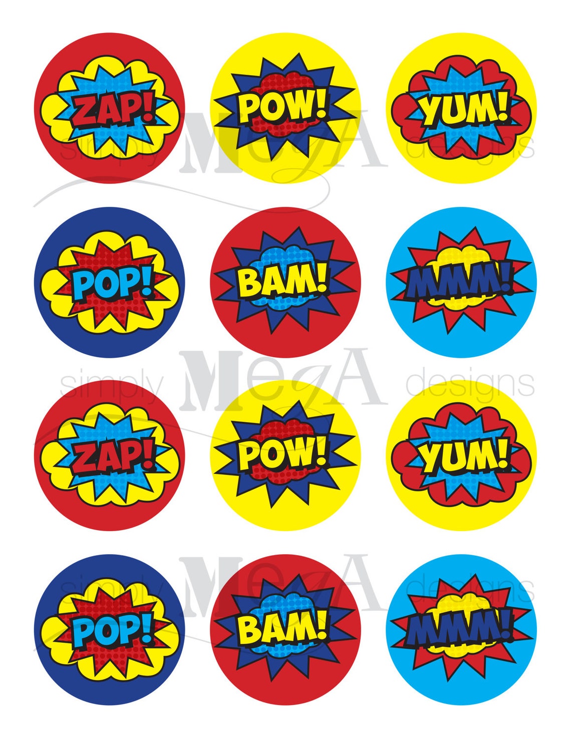 Superhero Cupcake Toppers Printable Superhero Party Toppers - Etsy