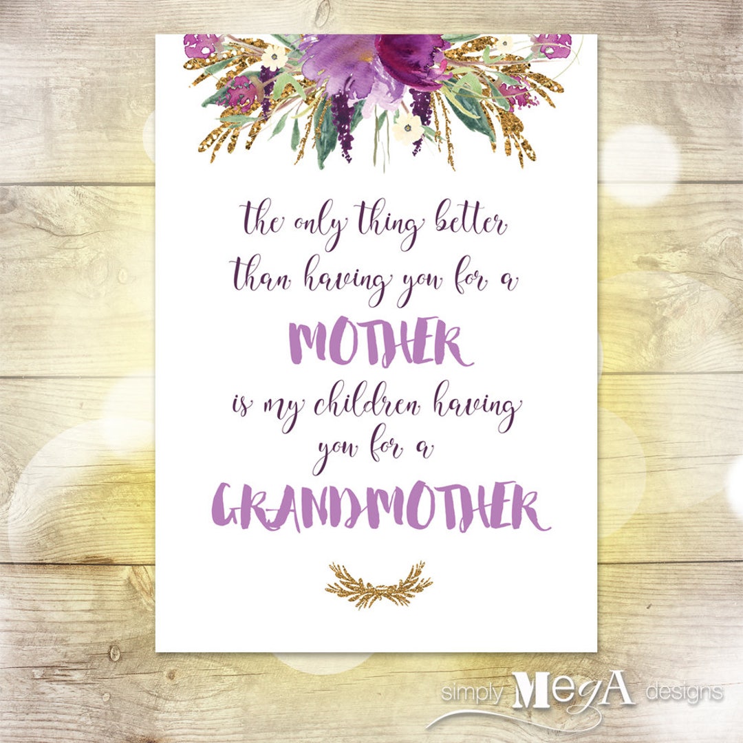 Printable Gift for Mom / Grandmother / Nana — Mother's Day Gift — the ...