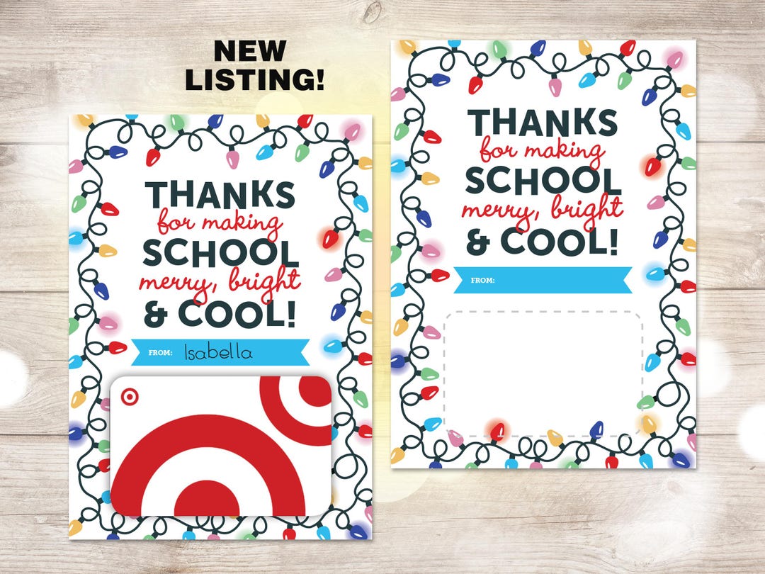 Instant Download Teacher Christmas Gift Card Holder, Teacher Holiday ...
