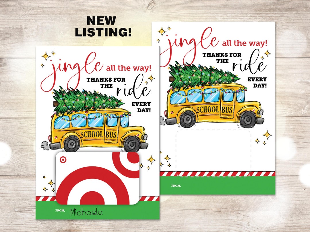 Instant Download School Bus Driver Christmas Gift Card Holder, Bus ...