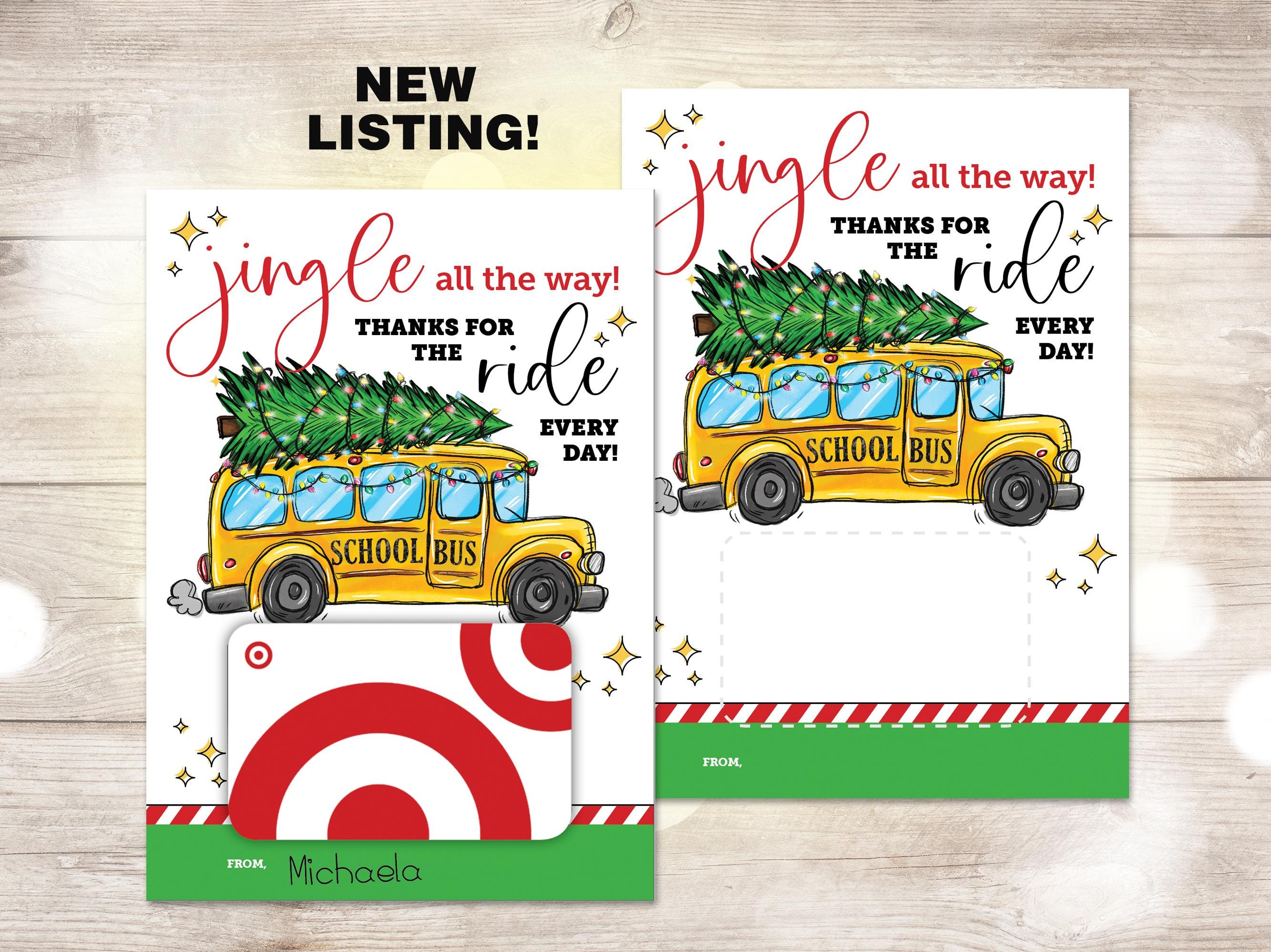 Instant Download School Bus Driver Christmas Gift Card Holder, Bus ...