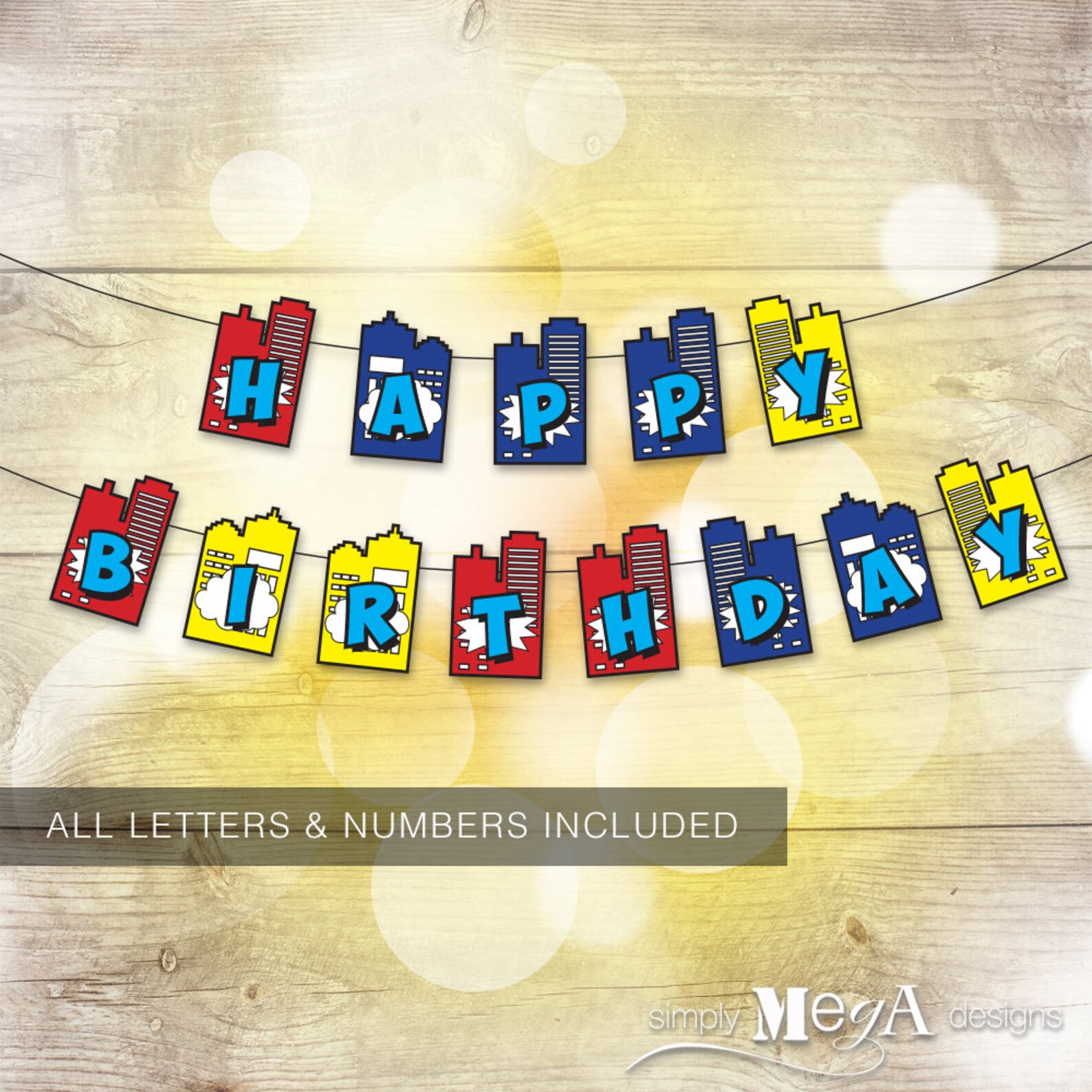 Superhero Banner With ALL Letters and Numbers — Printable Superhero ...