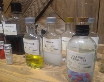 Antique Medical Lab Lot Original Glass Elixir Specimen Bottles Glass ...