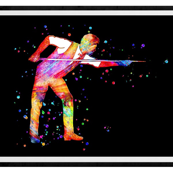 Billiards Watercolor - Etsy