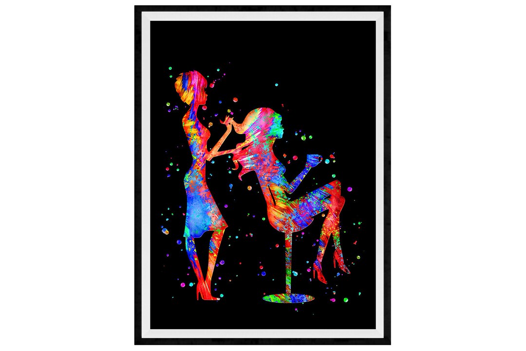 Stylist Vibrant Watercolor Stencil Painting Modern Art Print - Etsy