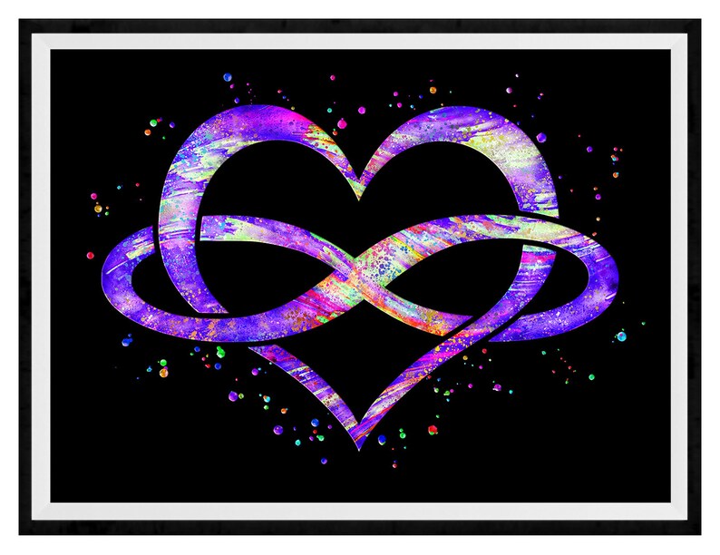 Infinity Symbol Vibrant Watercolor Stencil Painting Modern Art - Etsy