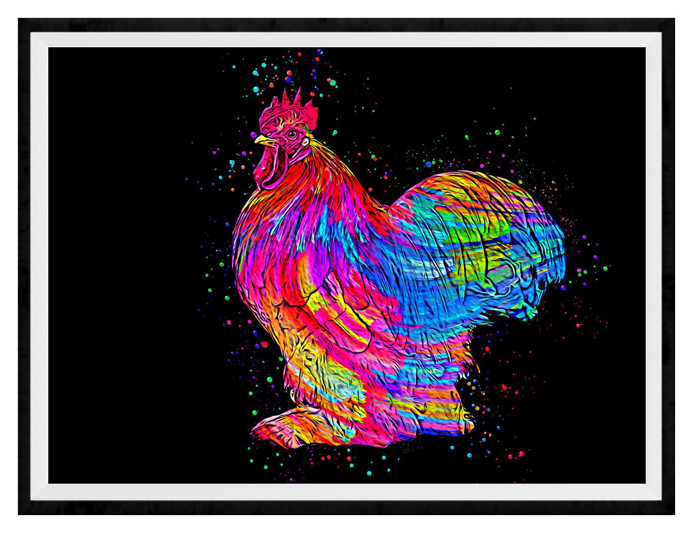 Cochin Chicken Mixed Media Painting Art Print - Etsy