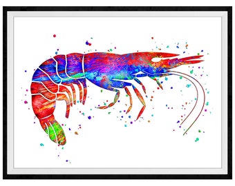 Prawn Stencil Painting - Etsy