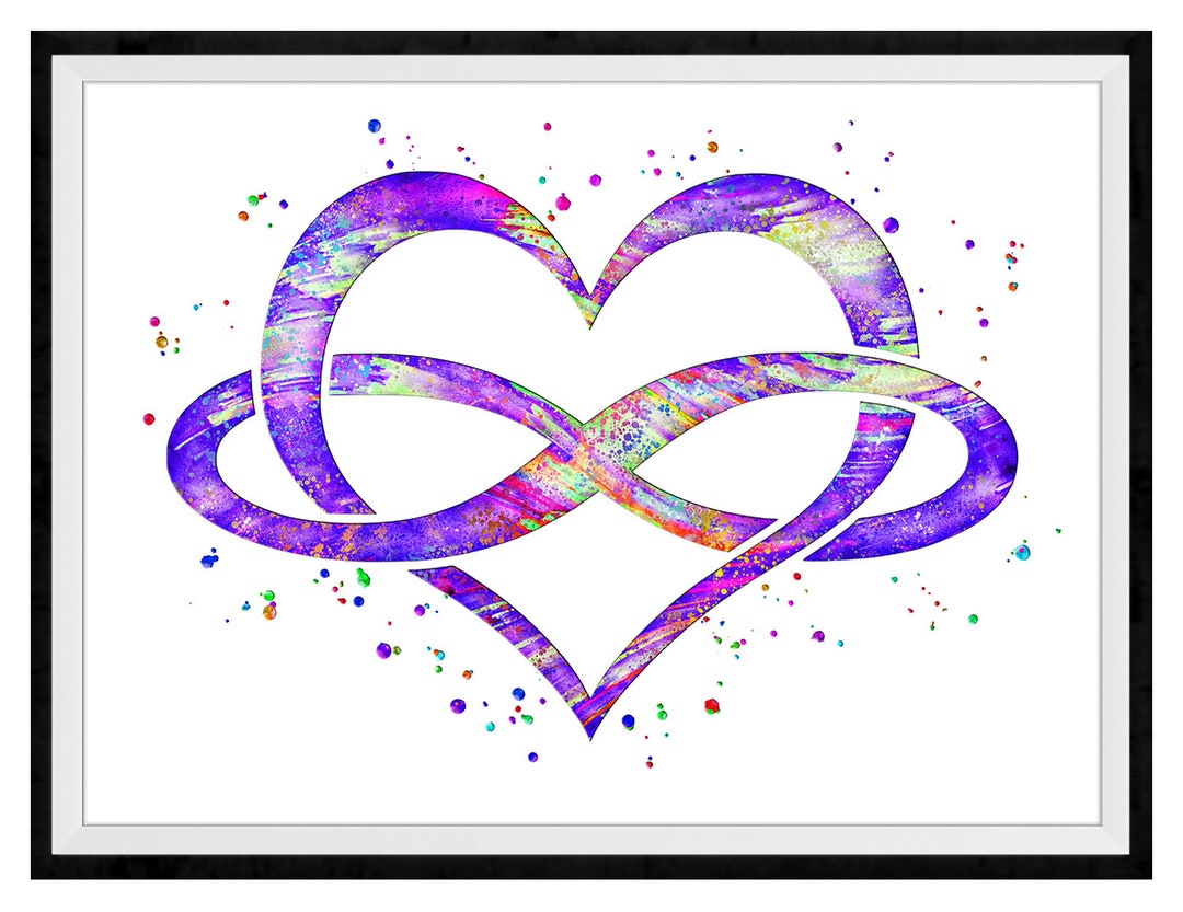 Infinity Symbol Vibrant Watercolor Stencil Painting Modern Art Print #3 ...