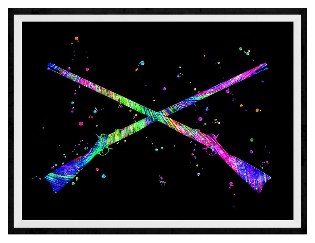 Musket Vibrant Watercolor Stencil Painting Modern Art Print - Etsy