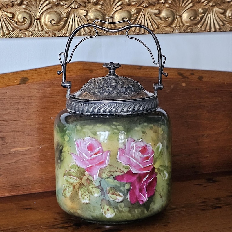 Antique Biscuit Jar - Etsy