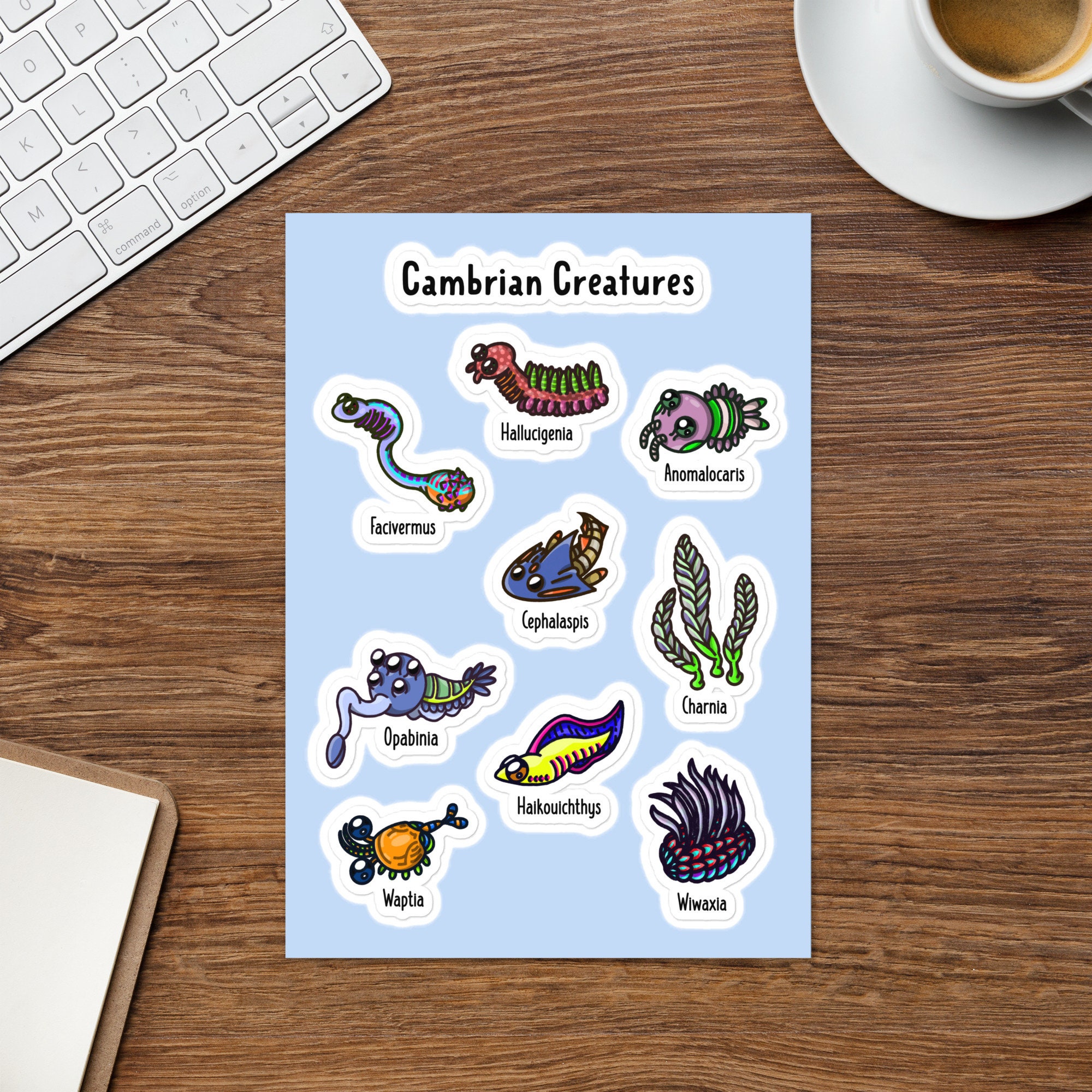 Cambrian Creatures Sticker Sheet 2 Cute Fossils Geology Art Evolution ...