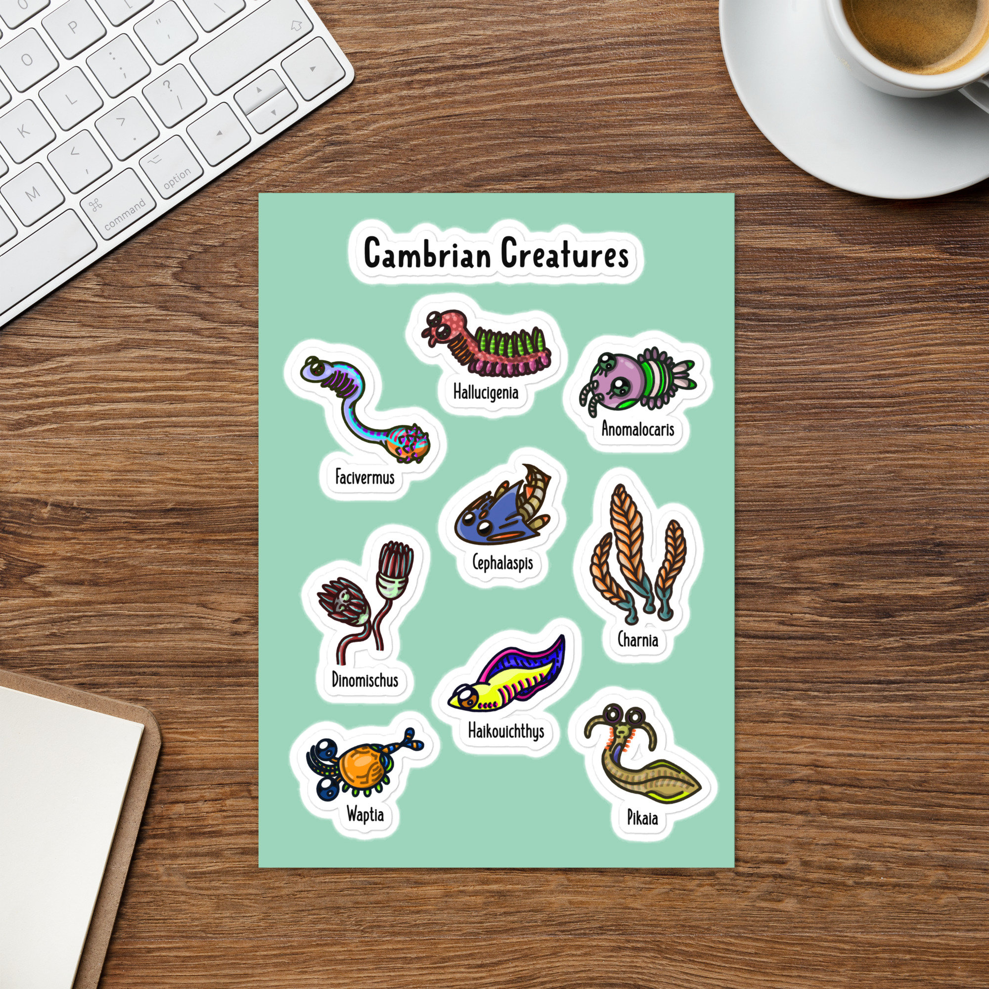 Cambrian Creatures Sticker Sheet 1 Cute Fossils Geology Art Evolution ...