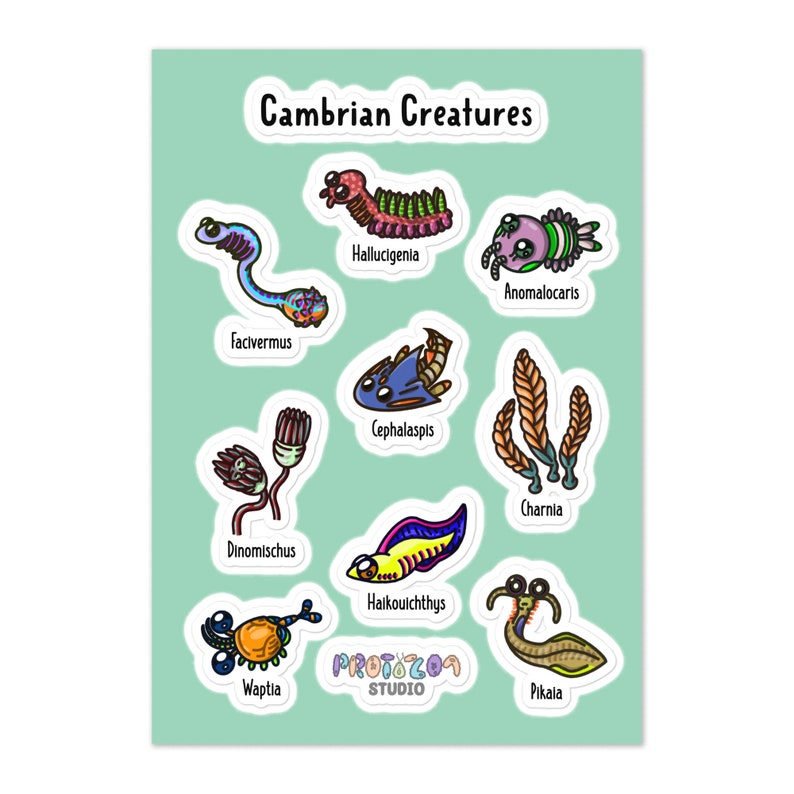 Cambrian Creatures Sticker Sheet 1 Cute Fossils Geology Art Evolution ...