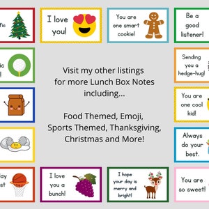 Food Theme Lunch Box Notes for Kids Encouraging Notes for - Etsy
