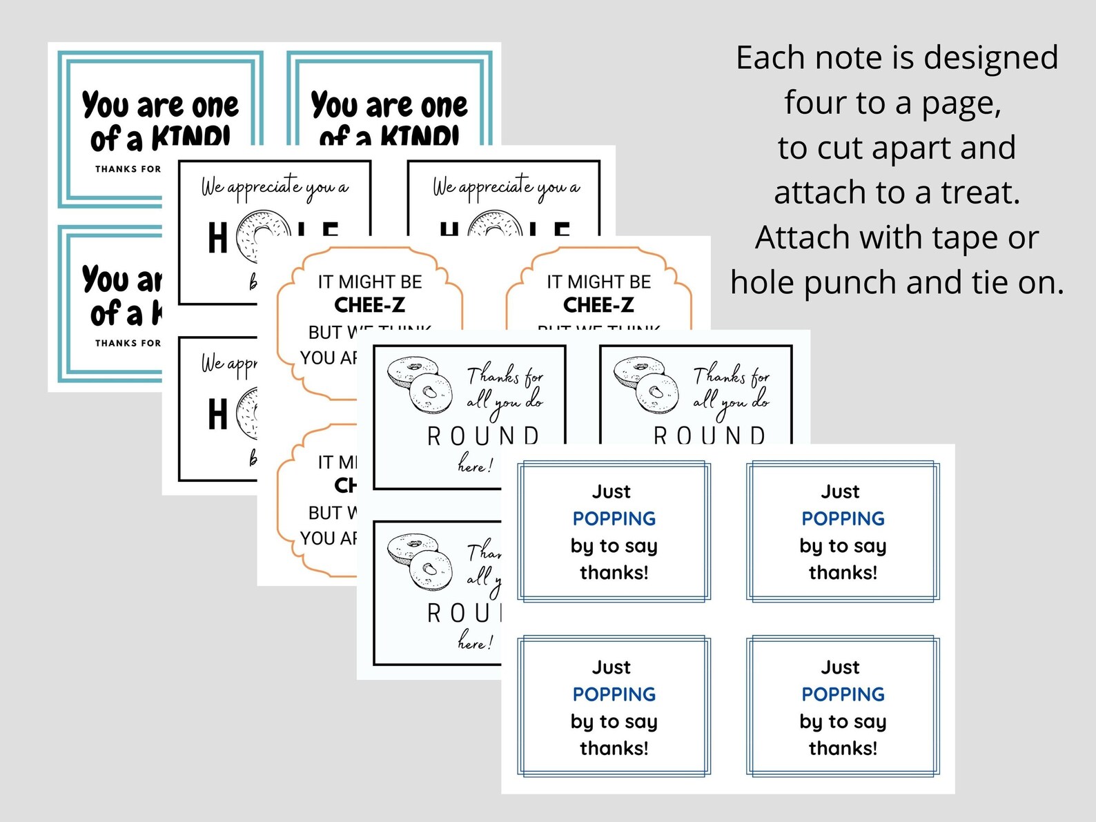 Snack Appreciation Thank You Tags Set of Printable Snack - Etsy