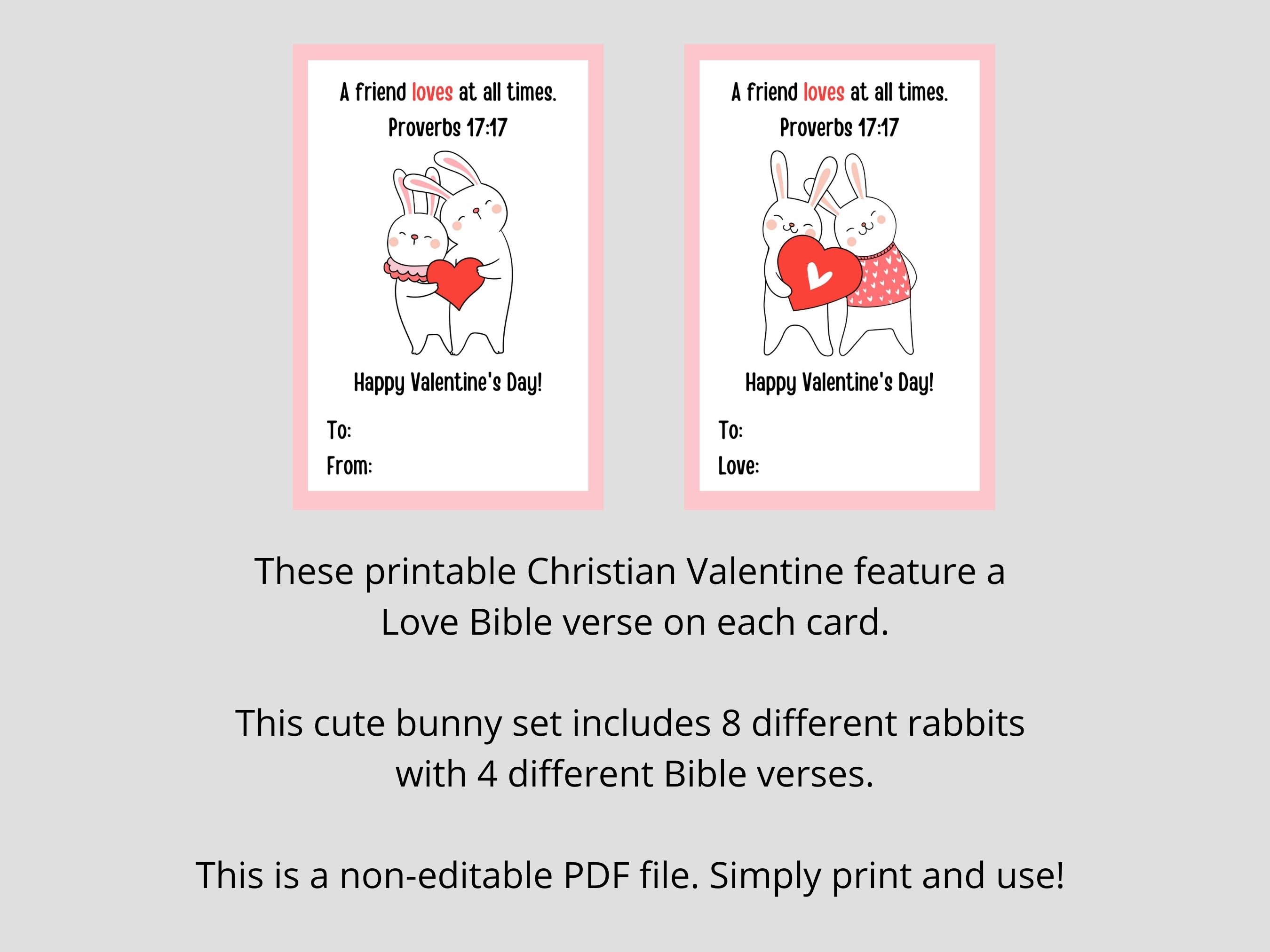 Christian Valentine Cards Printable Bible Verse Valentines Bunny ...
