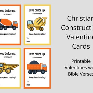 Christian Preschool Valentine Cards Construction Valentines - Etsy