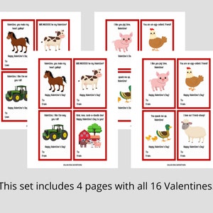 Farm Printable Valentine Cards Printable Valentines for Kids Tractor ...