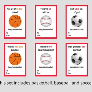 Sports Valentines Cards for Kids Classroom Valentines Printable ...