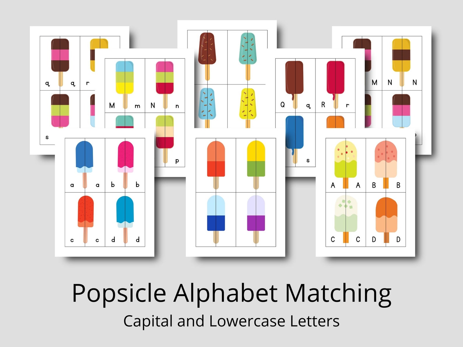 Printable Popsicle Letter Matching Preschool Alphabet Game - Etsy