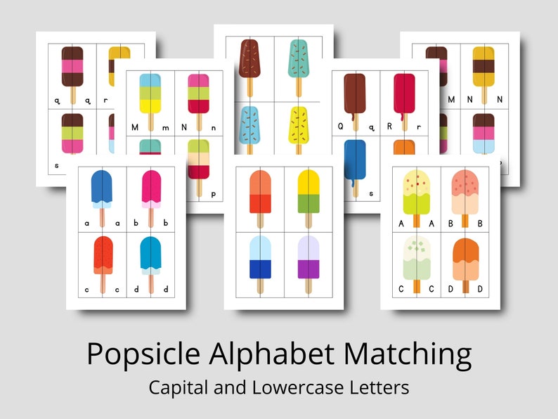 Printable Popsicle Letter Matching Preschool Alphabet Game - Etsy
