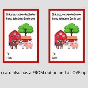 Farm Printable Valentine Cards Printable Valentines for Kids Tractor ...