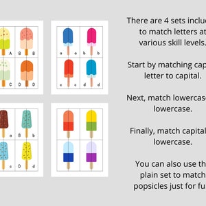 Printable Popsicle Letter Matching | Preschool Alphabet Game | Ice ...