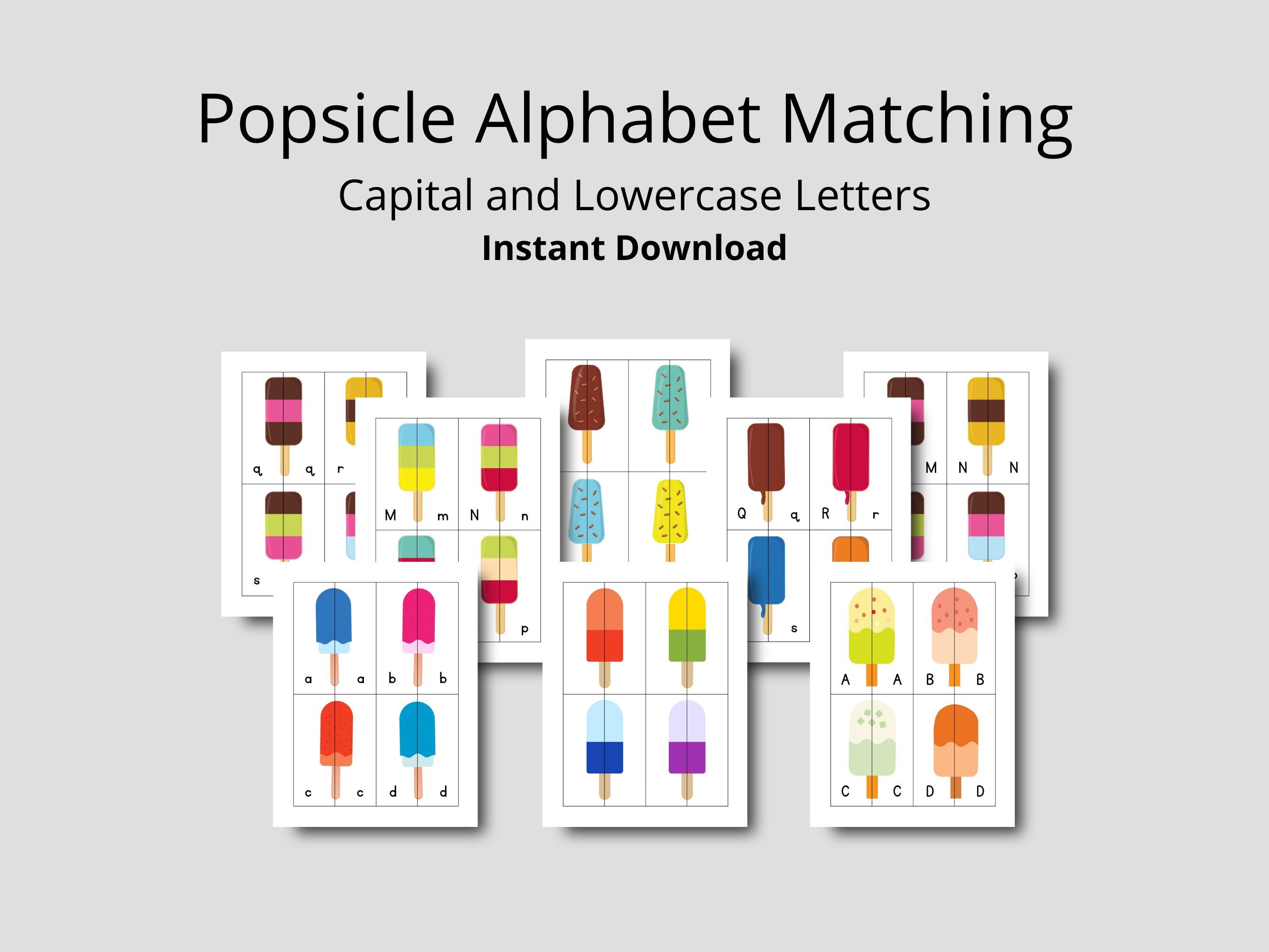 Printable Popsicle Letter Matching Preschool Alphabet Game Ice Cream ...