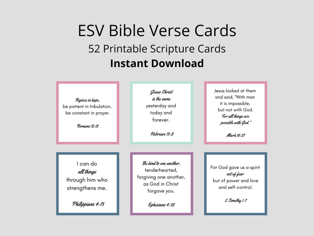ESV Bible Verse Cards | Scripture Cards for Women | Printable Bible ...