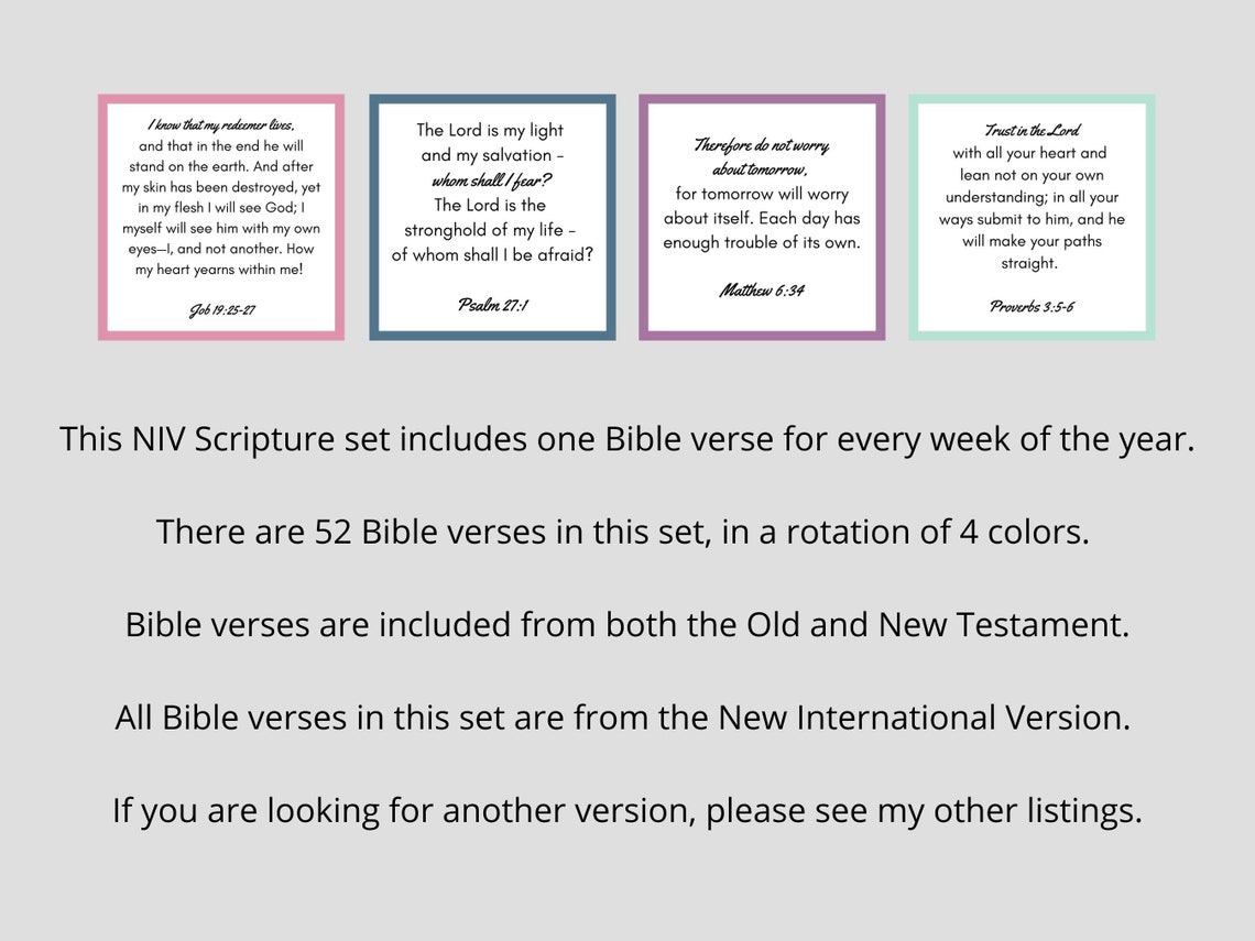NIV Bible Verse Cards : Scripture Cards for Women (digital Download) - Etsy